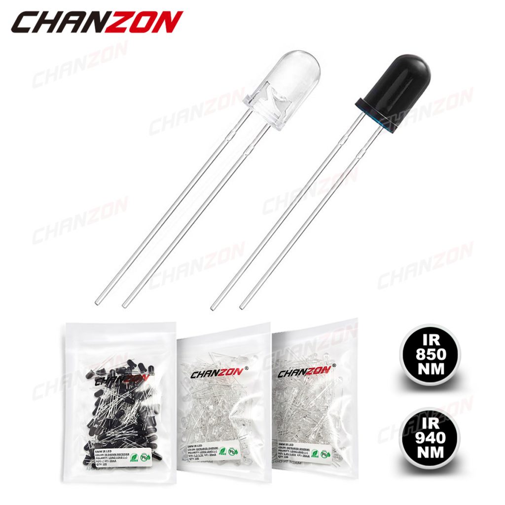 100pcs 3mm 5mm Ir Led Diode Transimitter Receiver 850nm 940nm Infrared